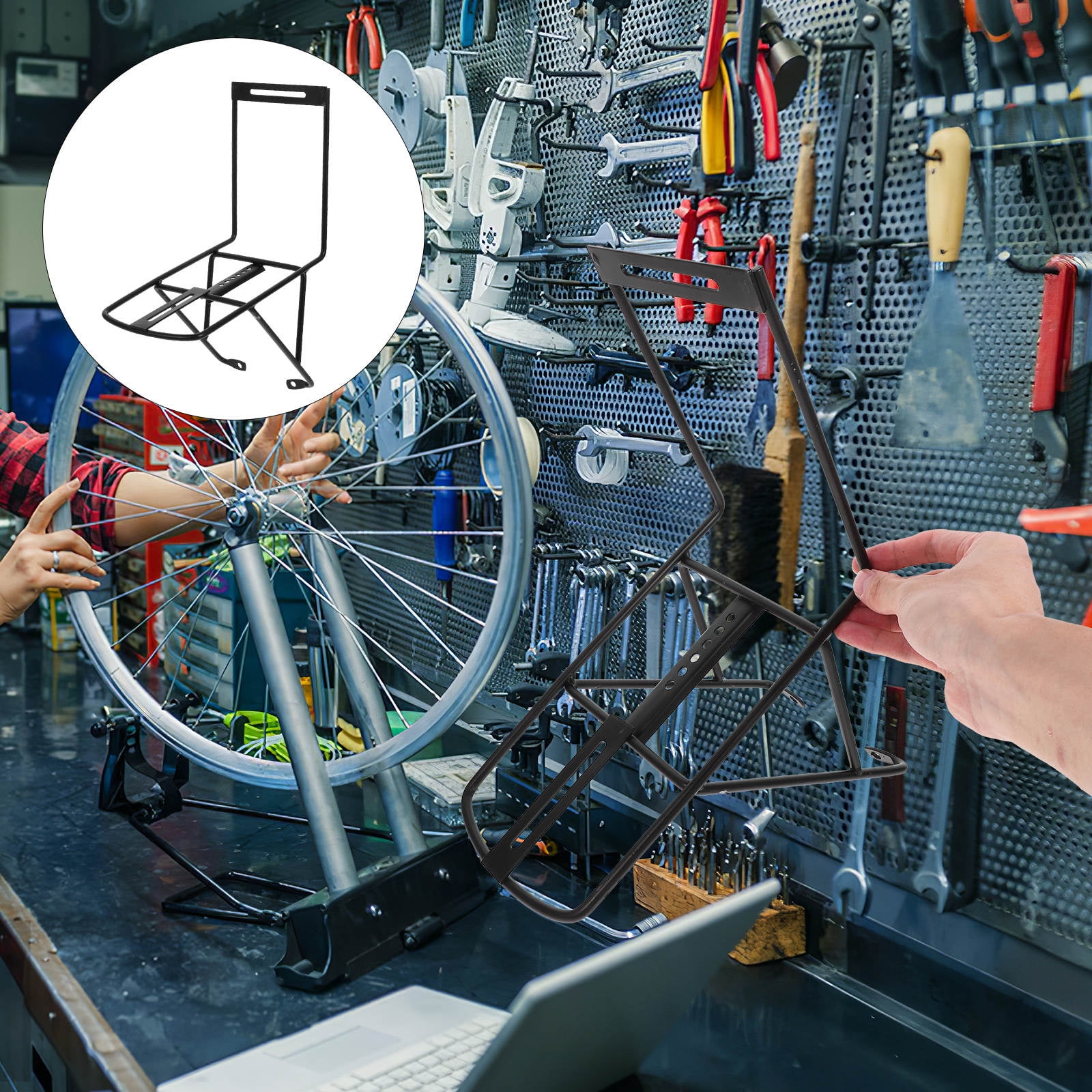 PAMINGONO Front Pannier Rack Front Luggage Rack Steel 1Pcs Built for ...