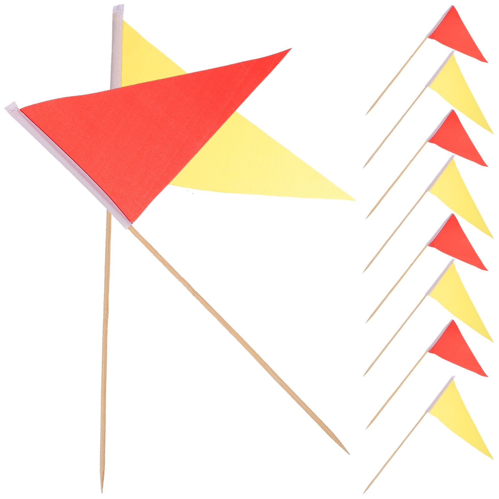 PAMINGONO Garden Flags 10Pcs Marking Flags Red Yellow Triangular For ...