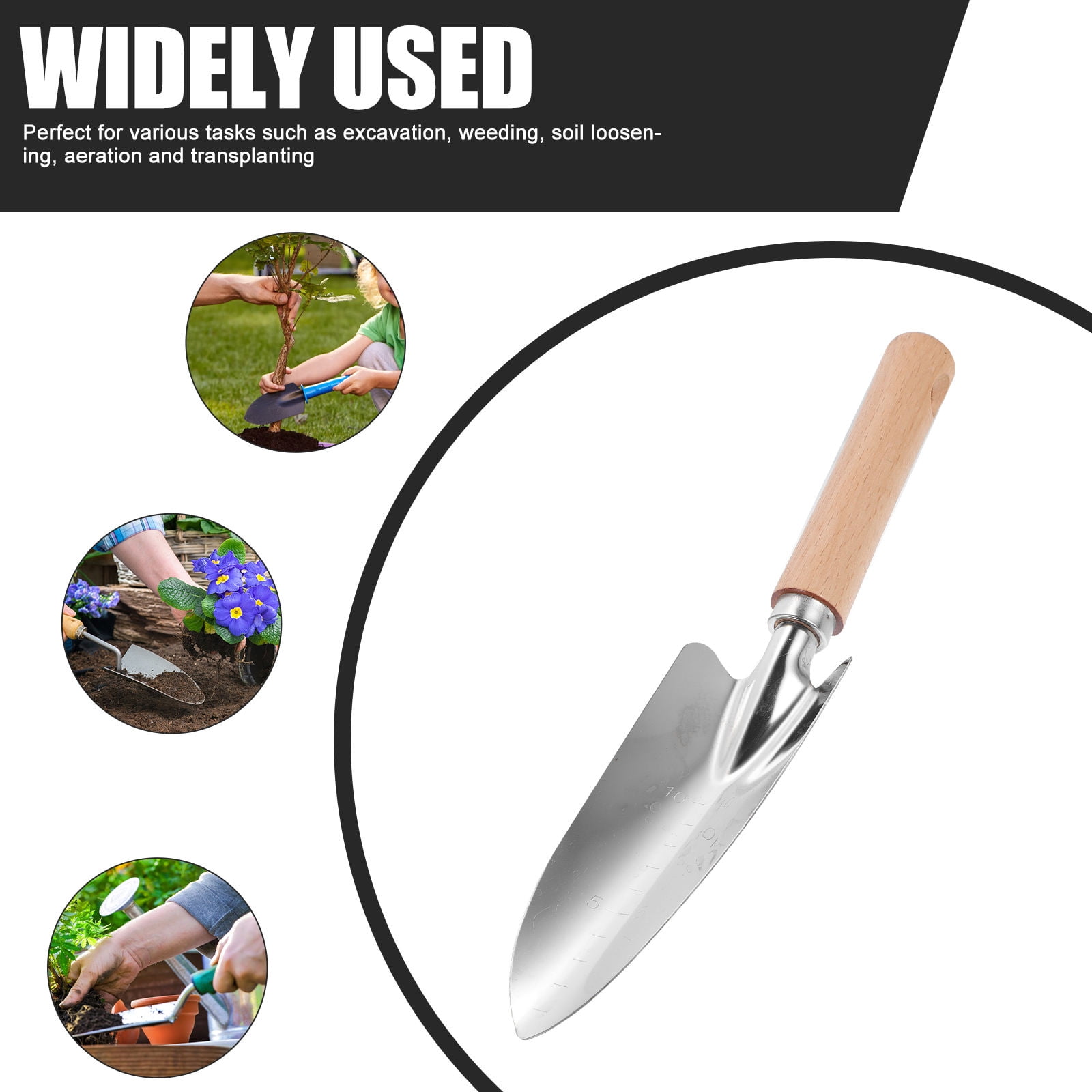 PAMINGONO 2Pcs Wooden Handle Trowel Garden Tool Set Stainless Steel ...