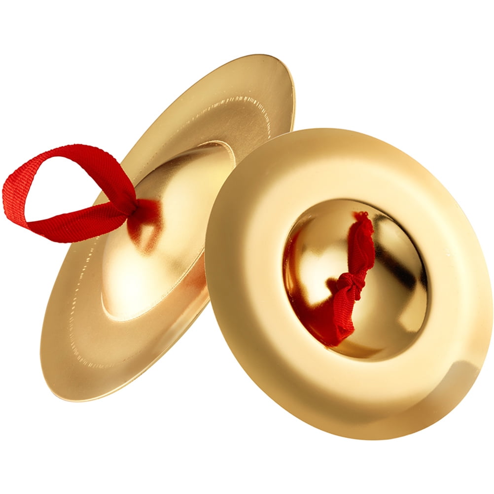 PAMINGONO Golden Copper Finger Cymbals 1 Pair for Classroom Instruments ...