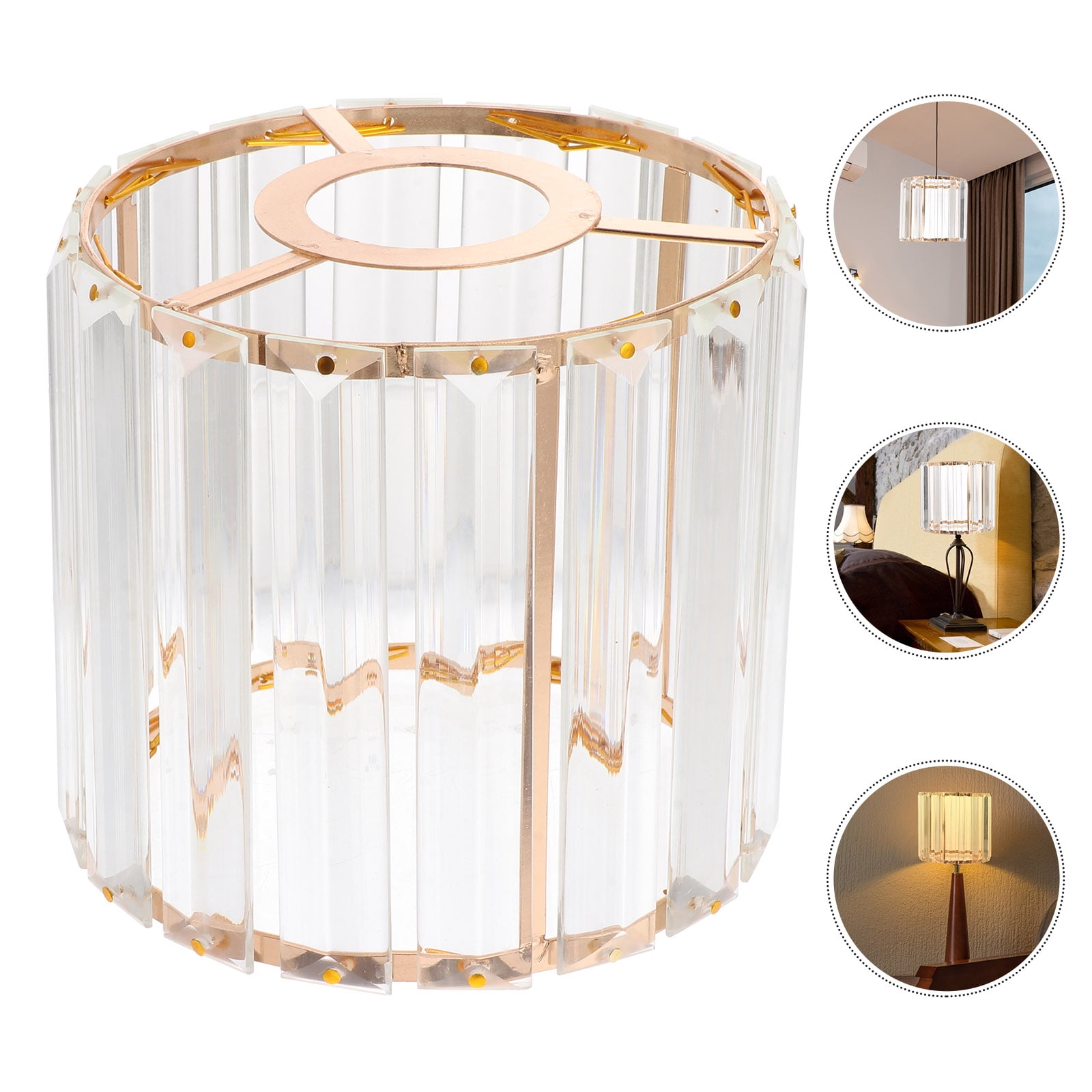 PAMINGONO Golden Metal Drum Lamp Shade For Living .9X4.9X4.7In ...
