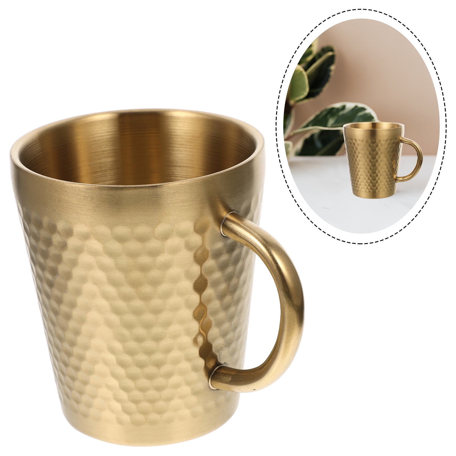 PAMINGONO Golden Stainless Steel Creative Multifunction Coffee Mug Easy ...