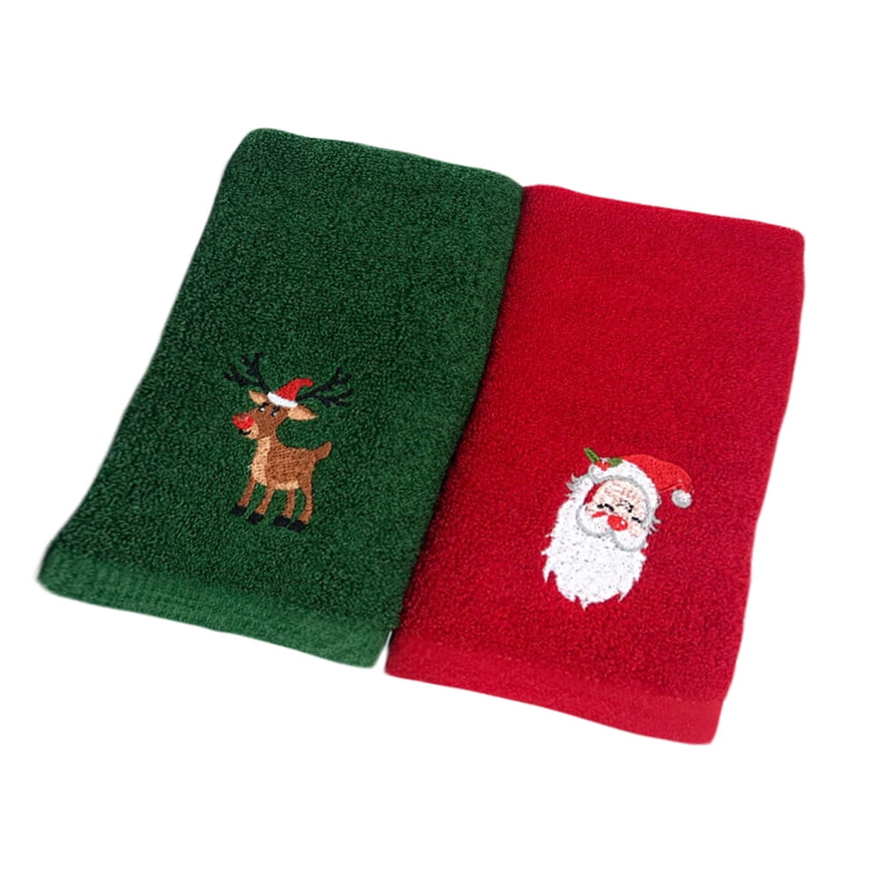 PAMINGONO Guest Towels Small Hand Towel Cotton 2Pcs Christmas Design ...