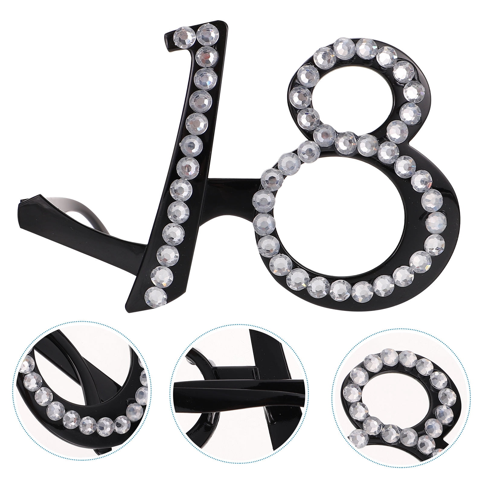 PAMINGONO Funny Birthday Number Glasses Crystal Number Birthday ...