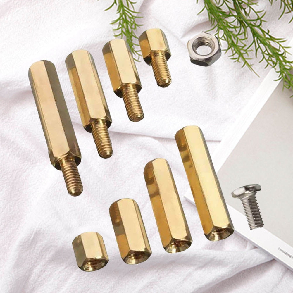 PAMINGONO Hexagon Support 120Pcs Assorted Color Brass Copper Threaded ...