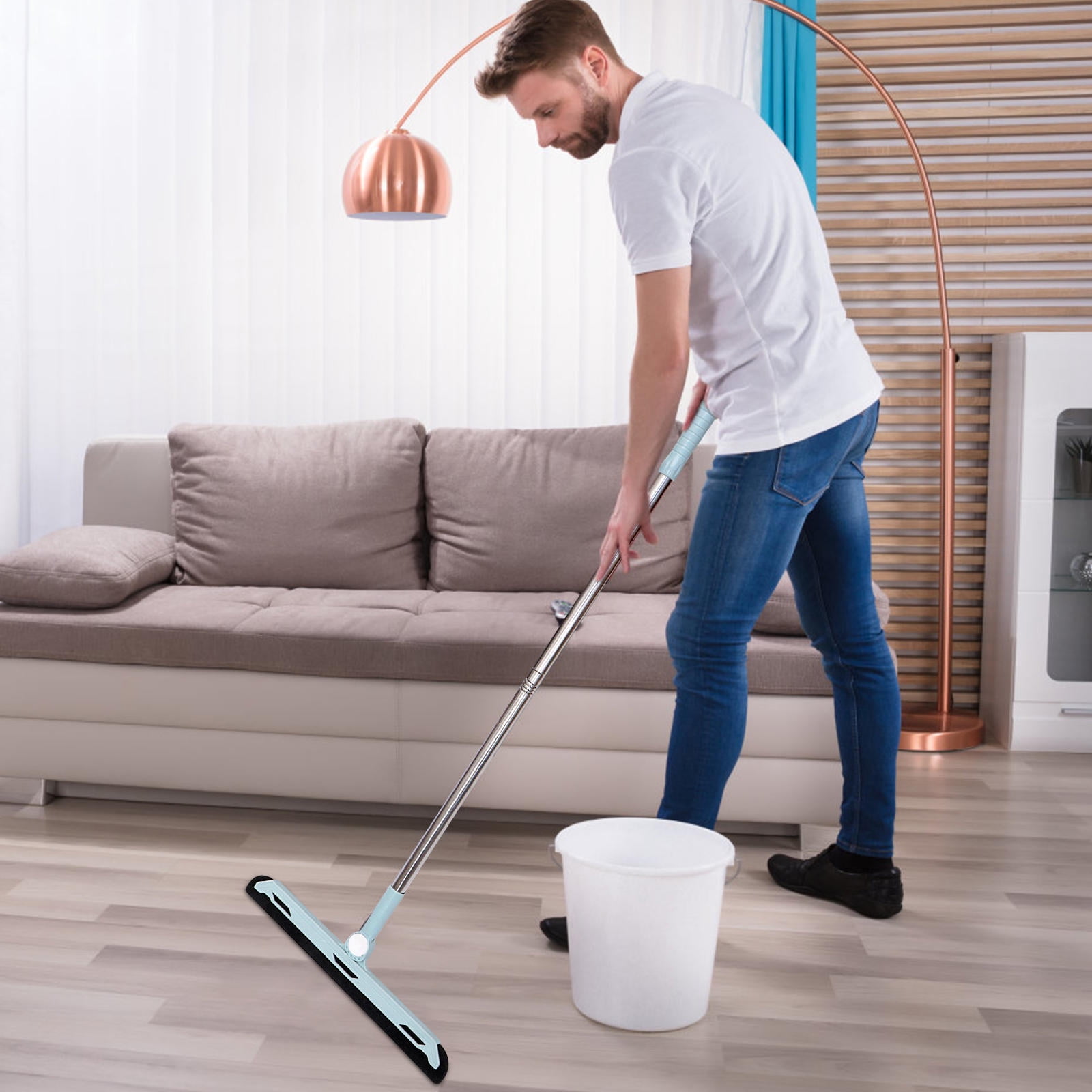 PAMINGONO Household Floor Mop Floor Squeegee Scrubber 180 Rotary Design ...