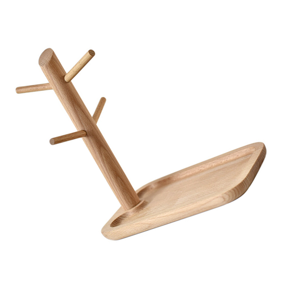 PAMINGONO Jewelry Stand Organizer 1Pack Rectangular Base Wood and ...