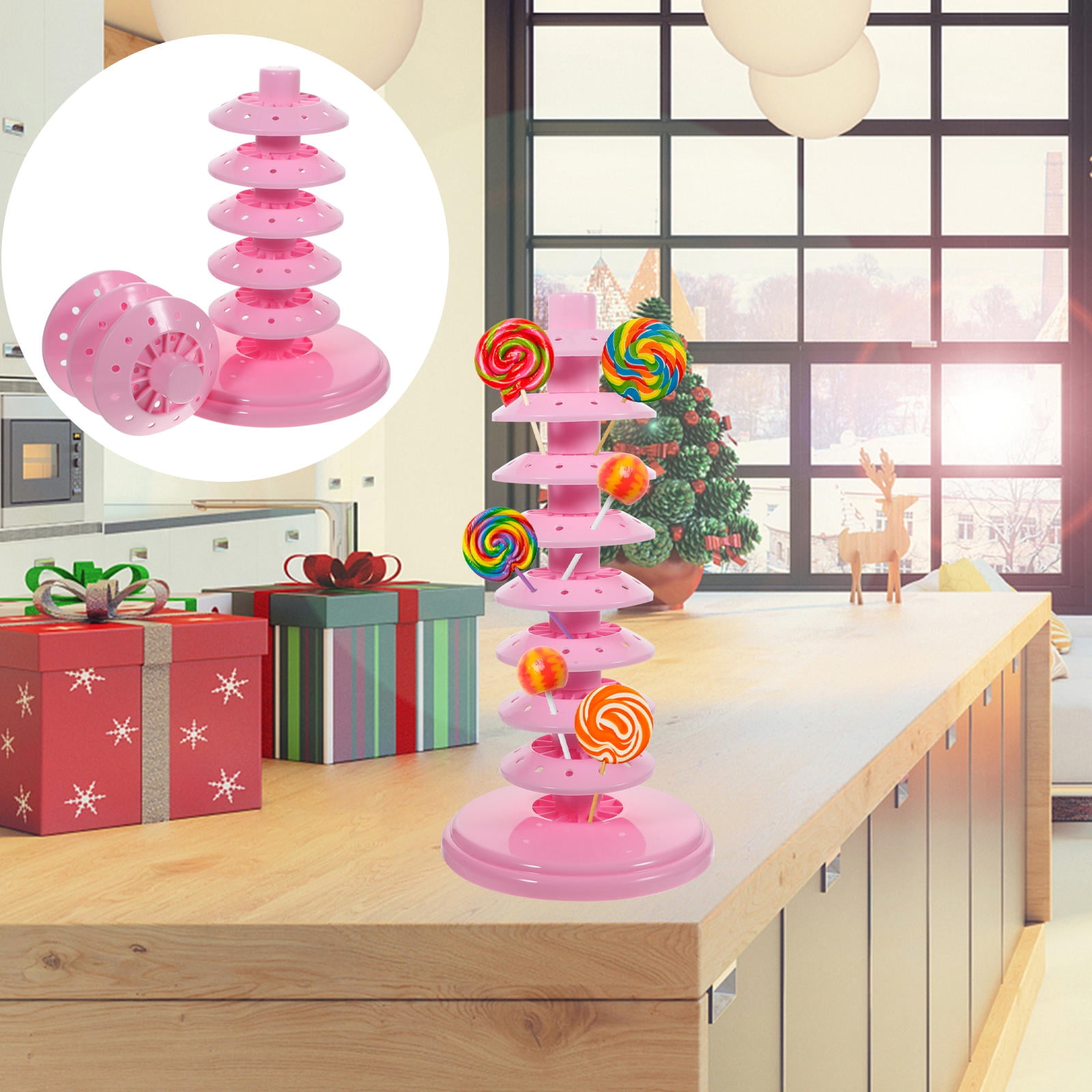 PAMINGONO Lollipop Stand Plastic Multi-tiered Circular PP for Candy ...