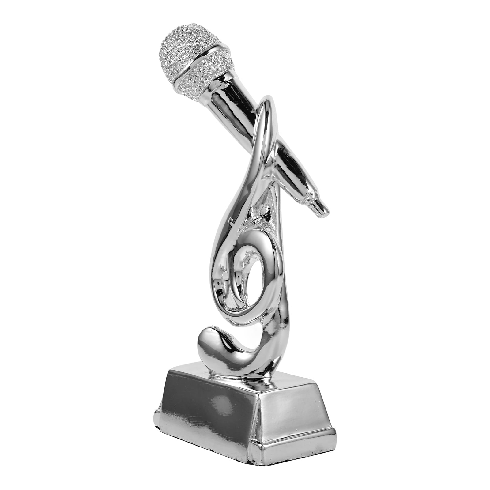 PAMINGONO Gold Microphone Trophy Award Silver Resin Microphone Shape ...
