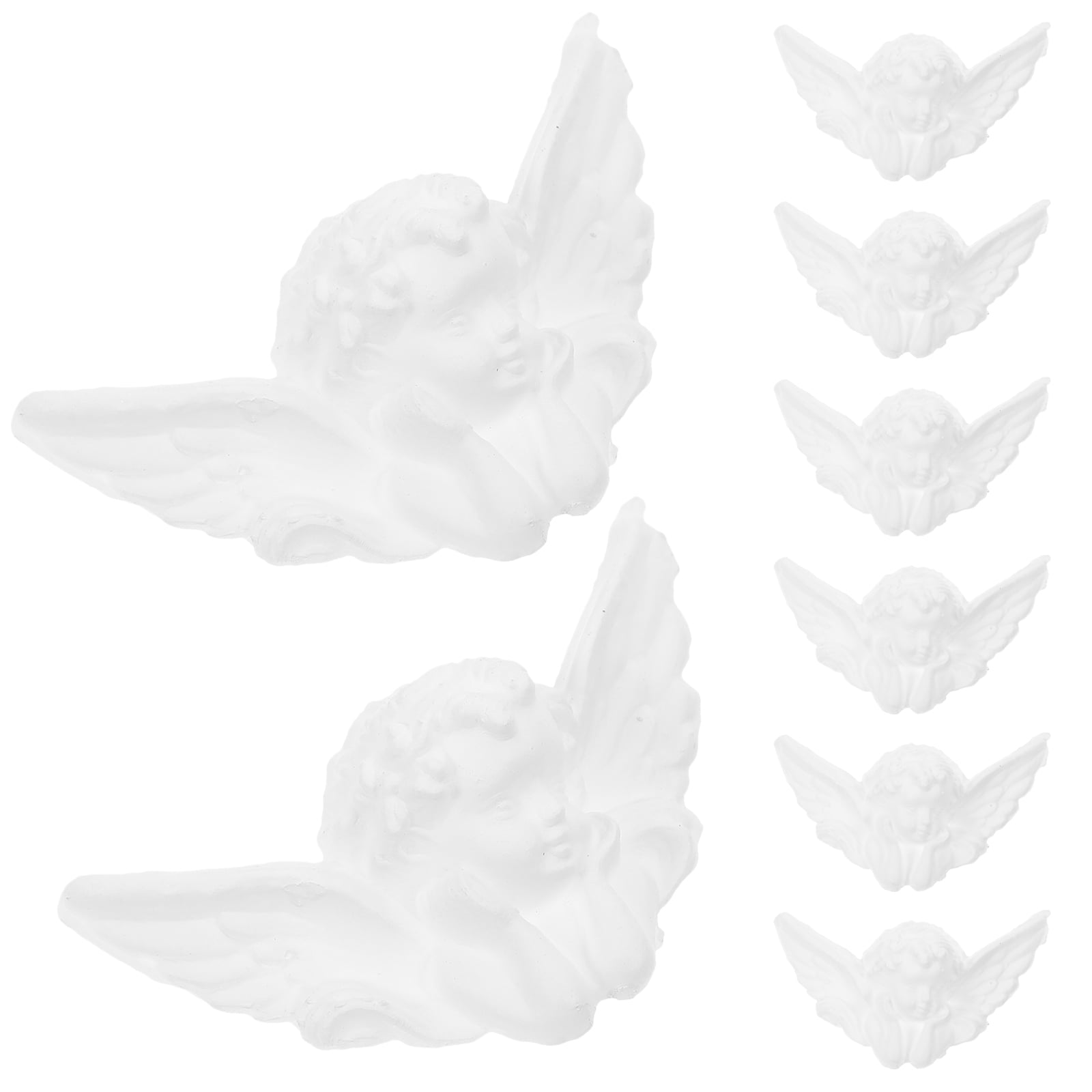 PAMINGONO Mini Resin Figurines 8Pcs Baby Shower Decorations Angel Head ...
