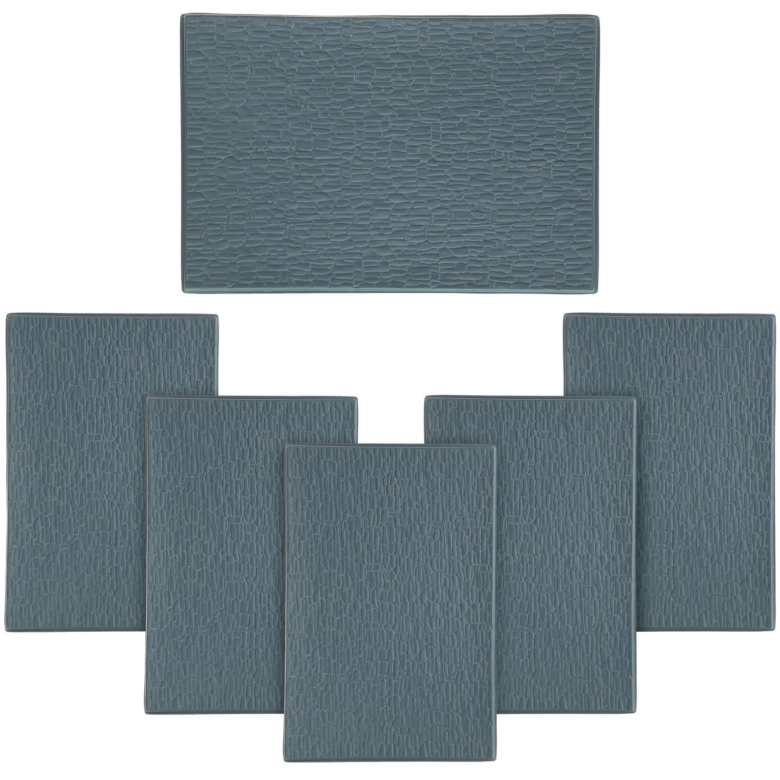 PAMINGONO Miniature Roof Tiles 6 Sheets Navy For Fake Roof Tiles Models ...