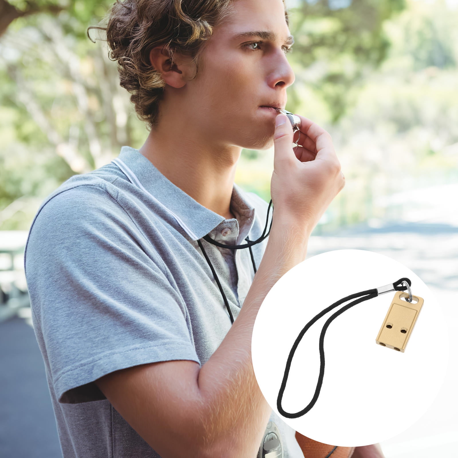 PAMINGONO Copper Emergency Whistle Double Tube for Hiking 1Set ...