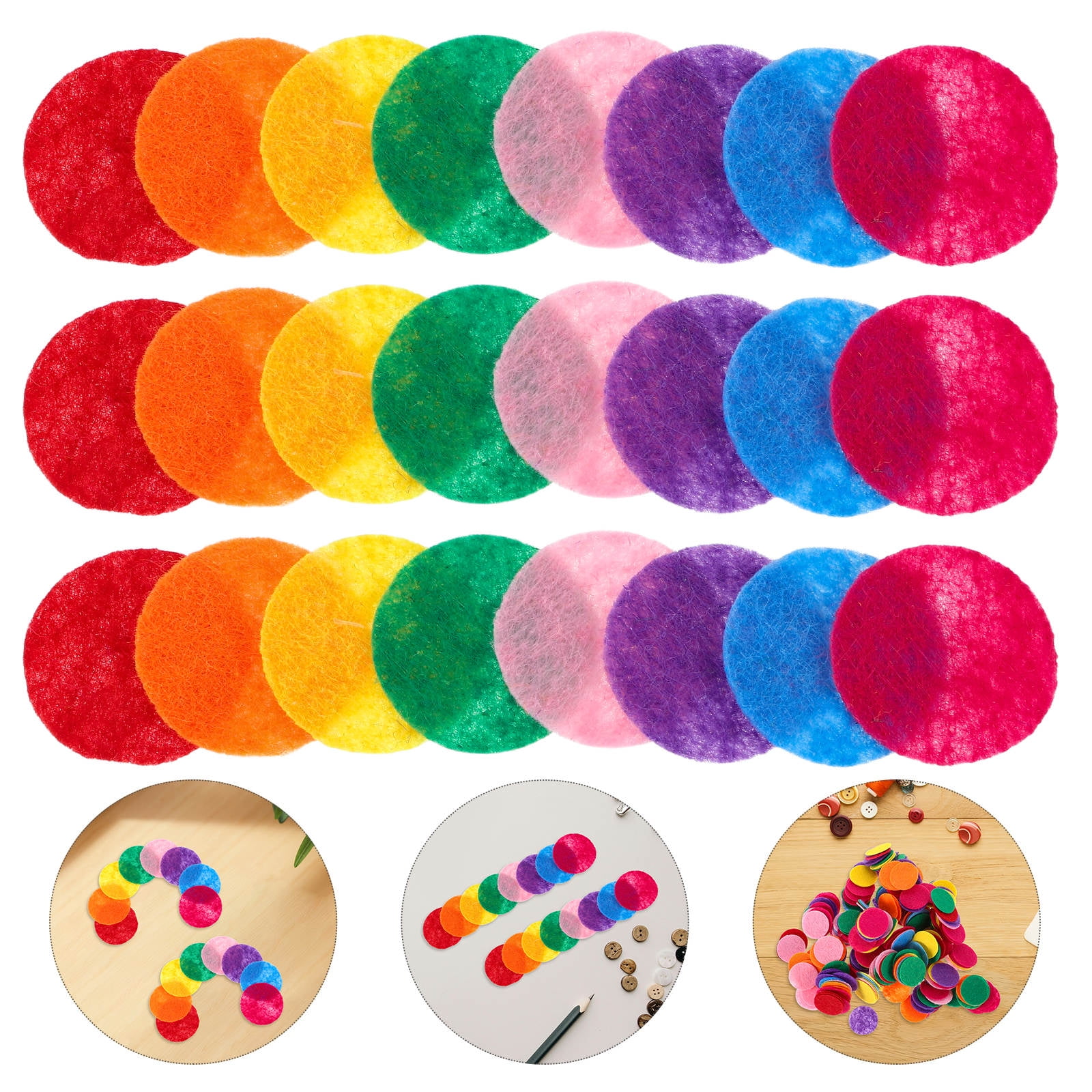 PAMINGONO 1000pcs Multicolor Felt Circles for Crafts Soft, Safe ...