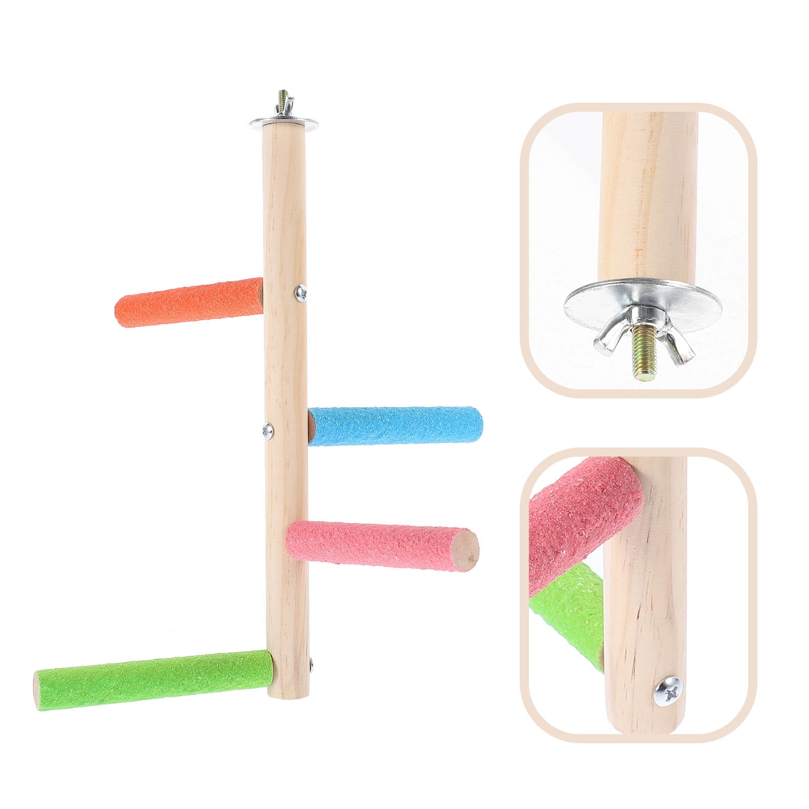 PAMINGONO Natural Bird Perch 1 Set T Shaped Wooden for Parrots and ...