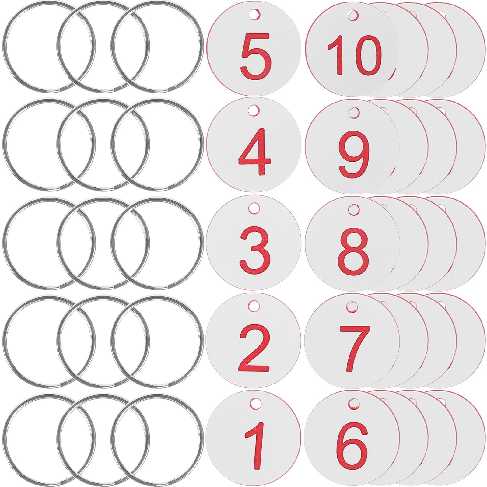 PAMINGONO Round Numbered Tags Acrylic White 50 Sets 1.3x1.3in - Walmart.com