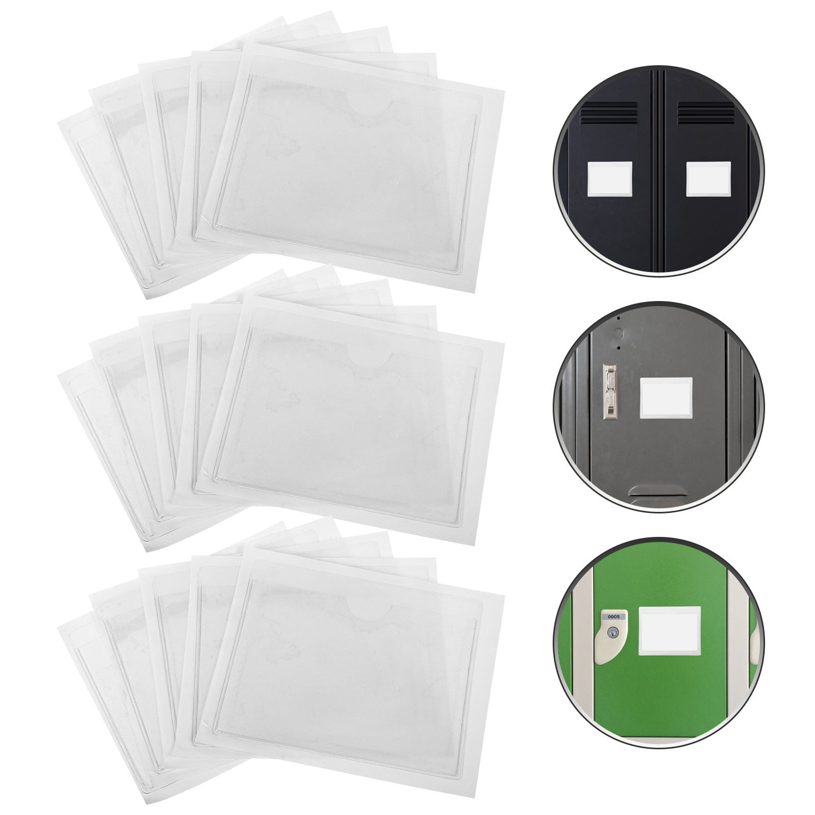 PAMINGONO Self Adhesive Label Pockets PVC 50Set 3.93x3.14x0.2In ...