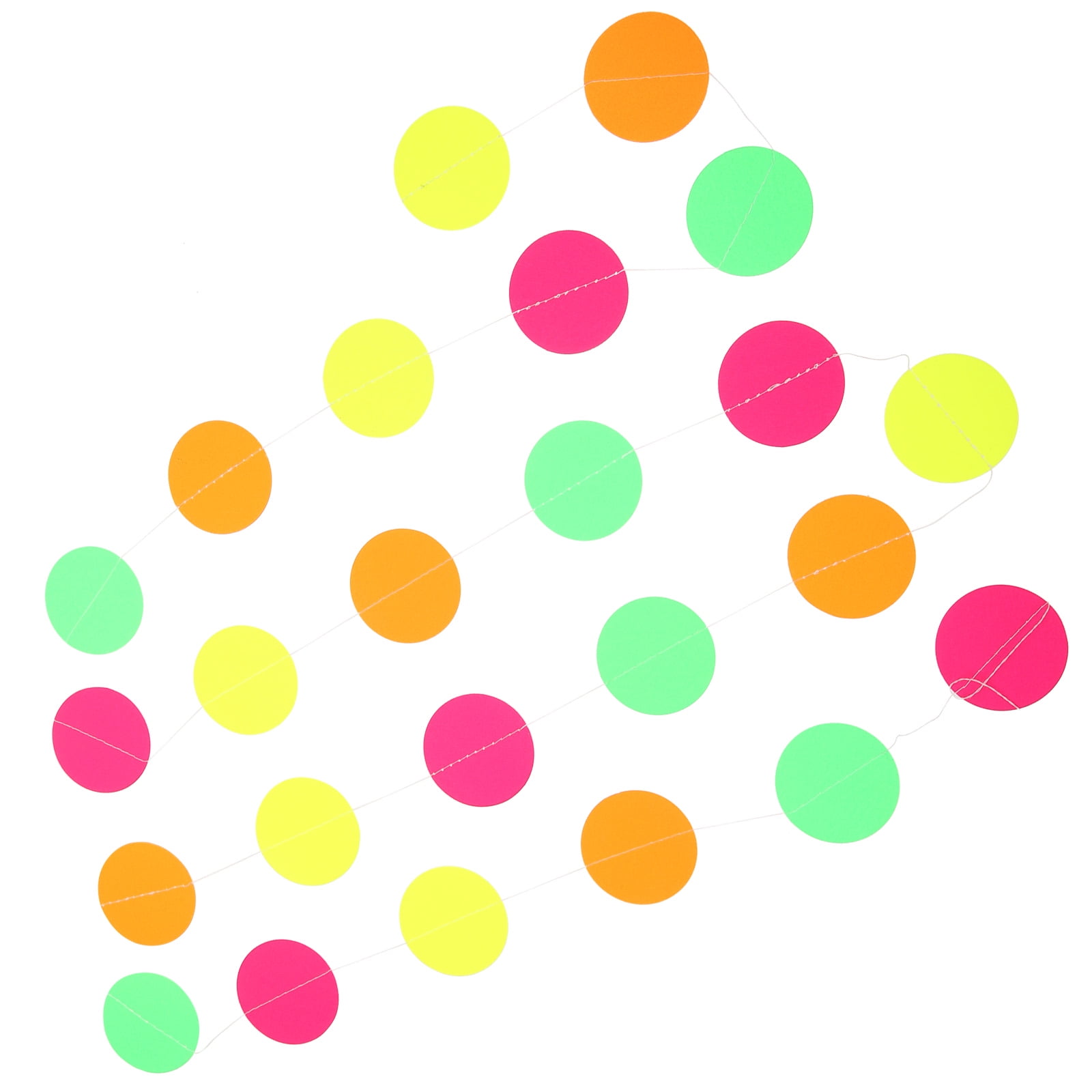 PAMINGONO Paper Circle Dots Garland 4 Sets Multi Colored Neon For Theme ...