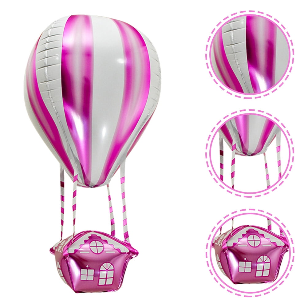 PAMINGONO Pink Hot Air Foil Balloon 10Pcs 4D Shape Aluminum Film ...