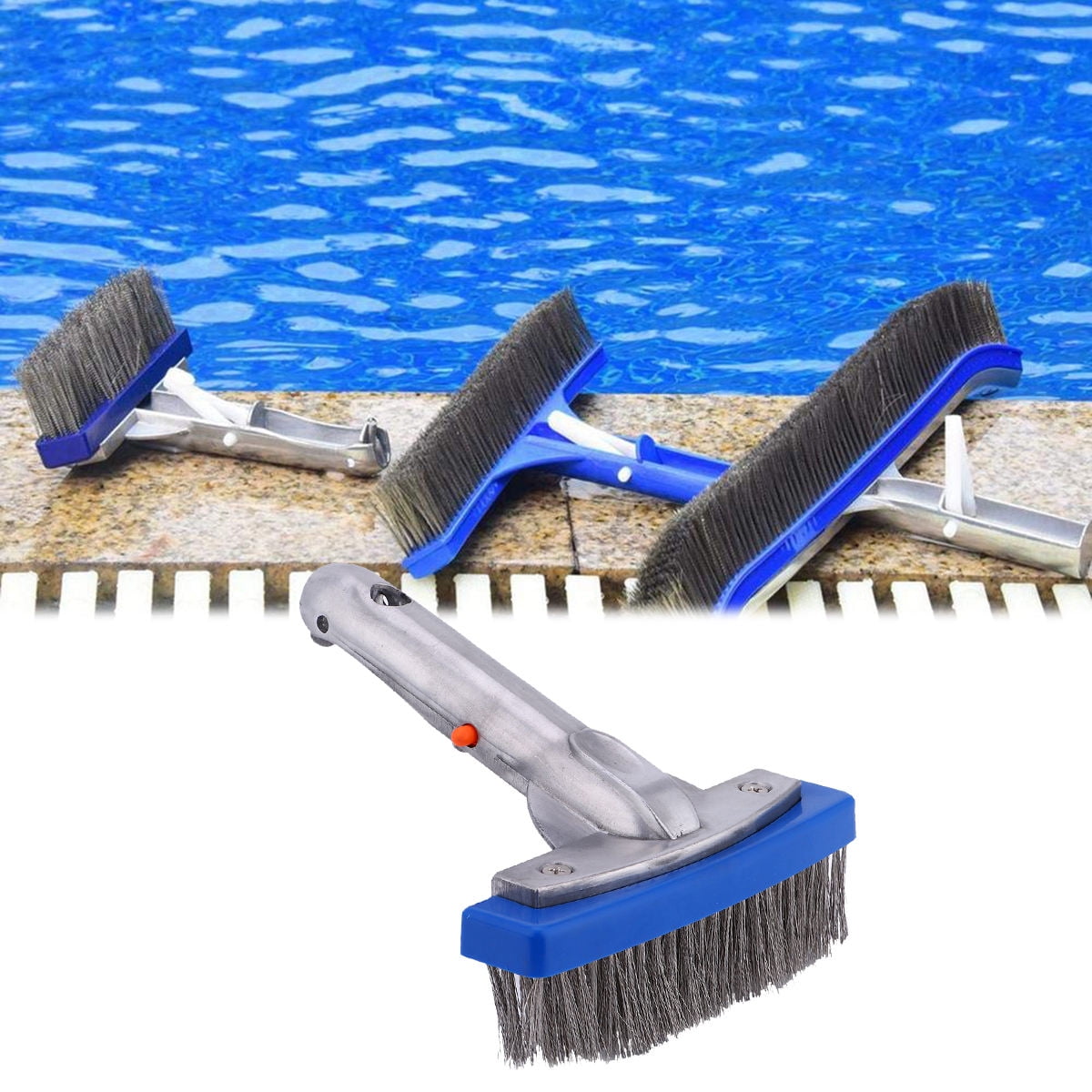 PAMINGONO Pool Steel Wire Brush 1Pcs Blue Rectangular 16x14cm for ...