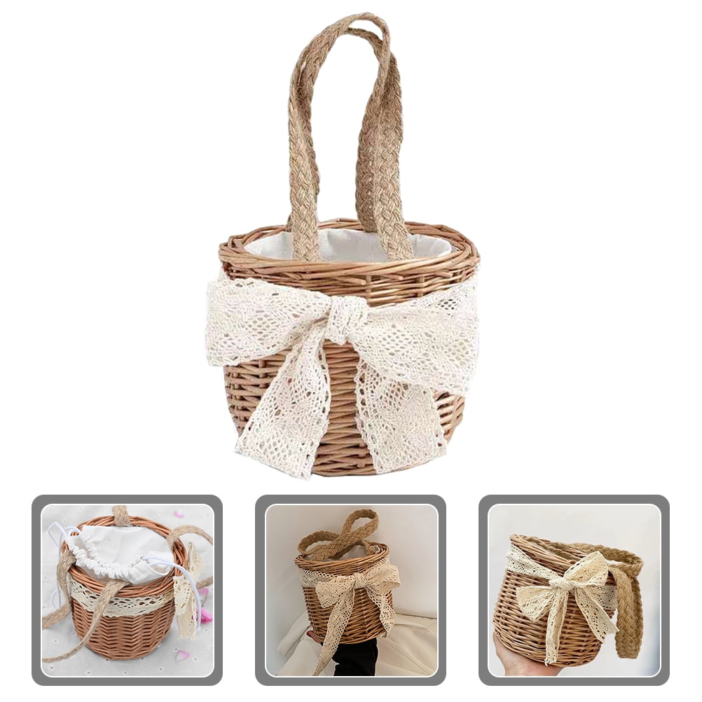 PAMINGONO Portable Woven Basket Rattan Storage Protection for Items in ...