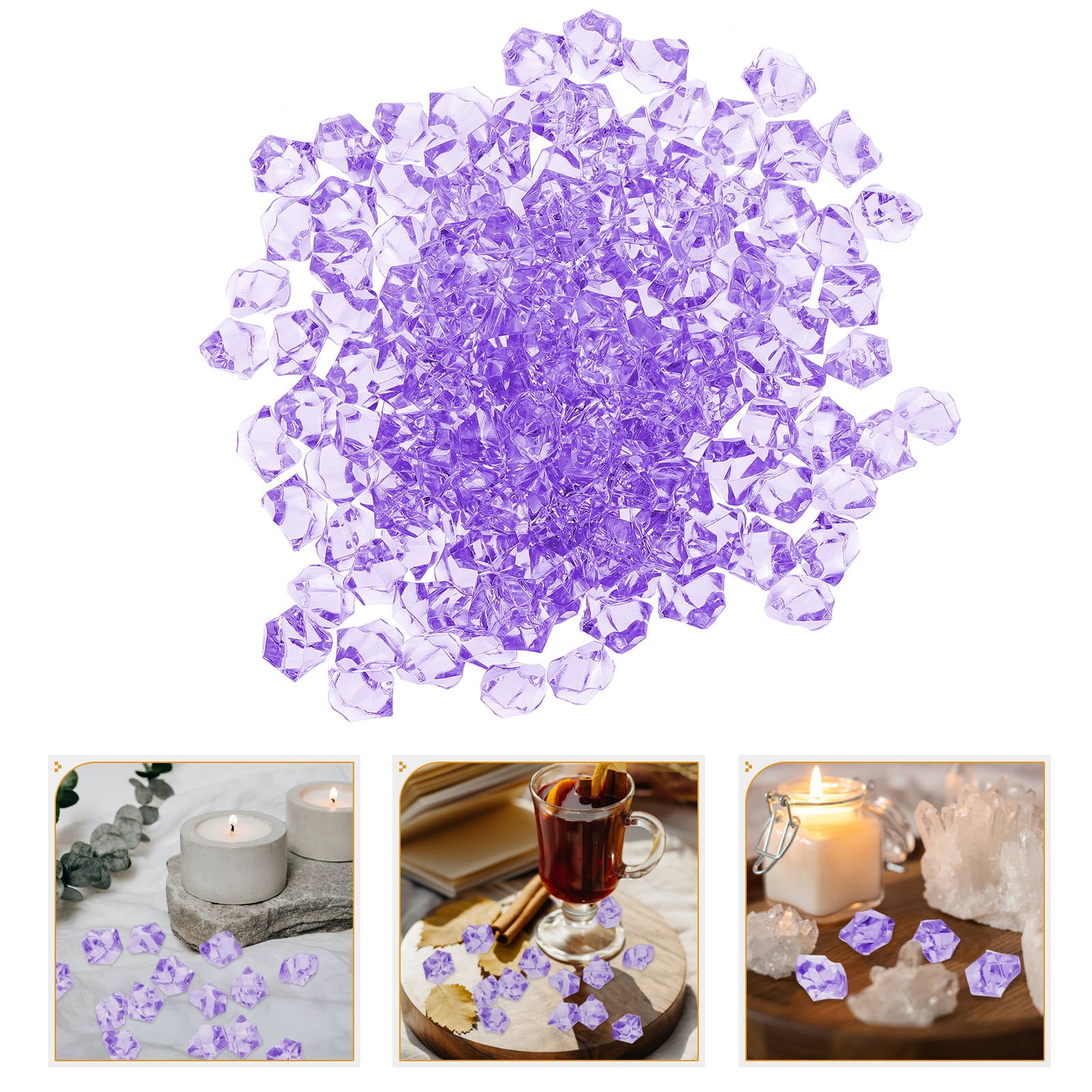 PAMINGONO Purple Acrylic Fake Crushed Ice 500pcs Vase Filler Decoration ...