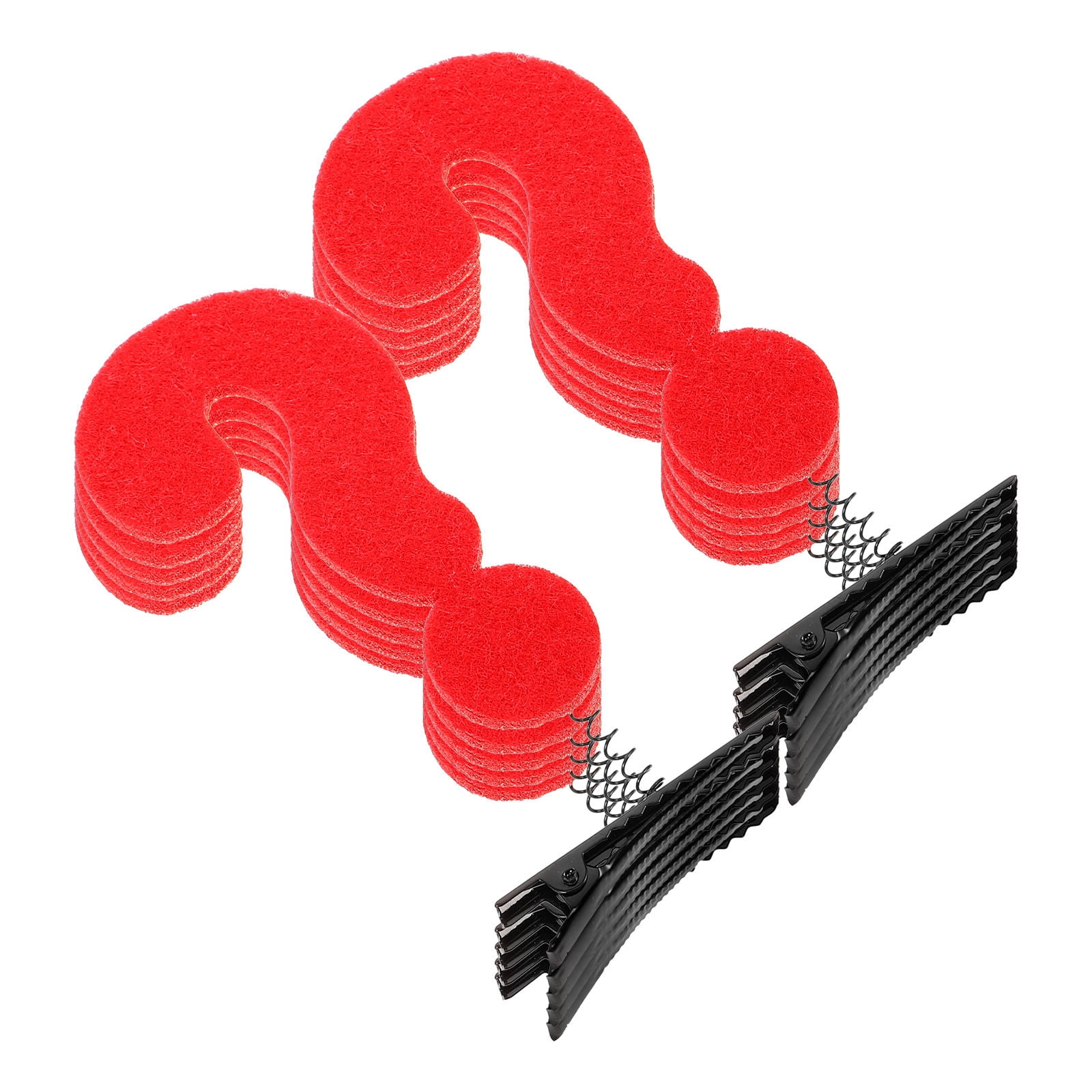 PAMINGONO Question Mark Hair Clips 10Pcs Red Metal Felt Fabric For ...