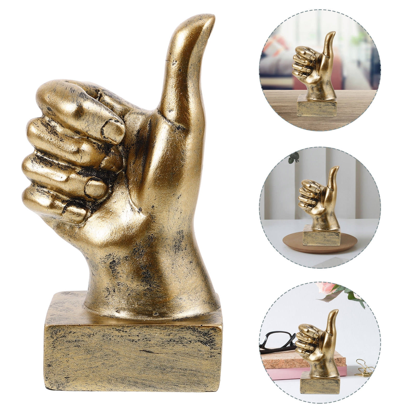 PAMINGONO Resin Hand Sculpture 1Set Thumb Up Gesture Desk Statue Office ...