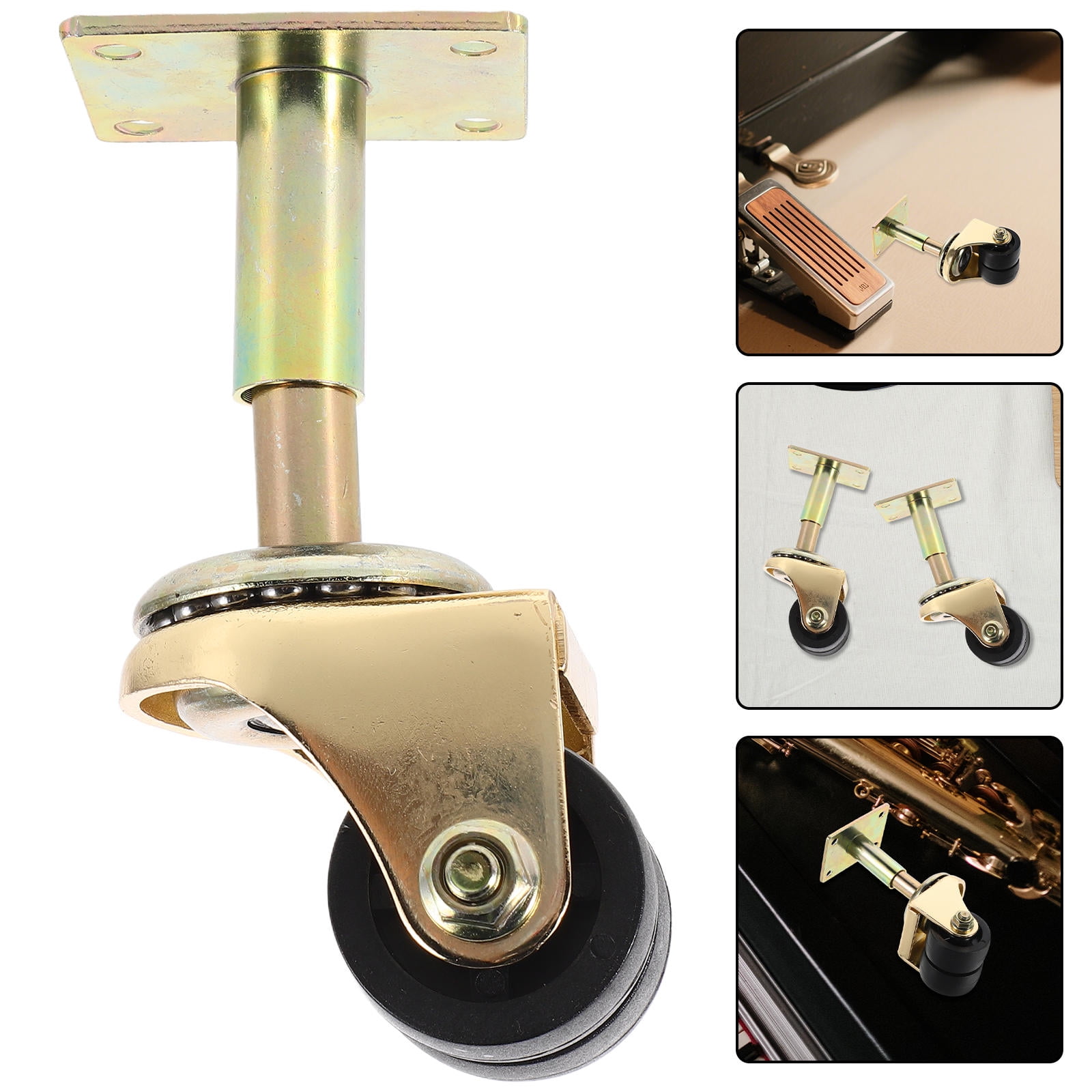 PAMINGONO Piano Casters Metal Nylon Home Use Elegant Design Dual Wheel ...