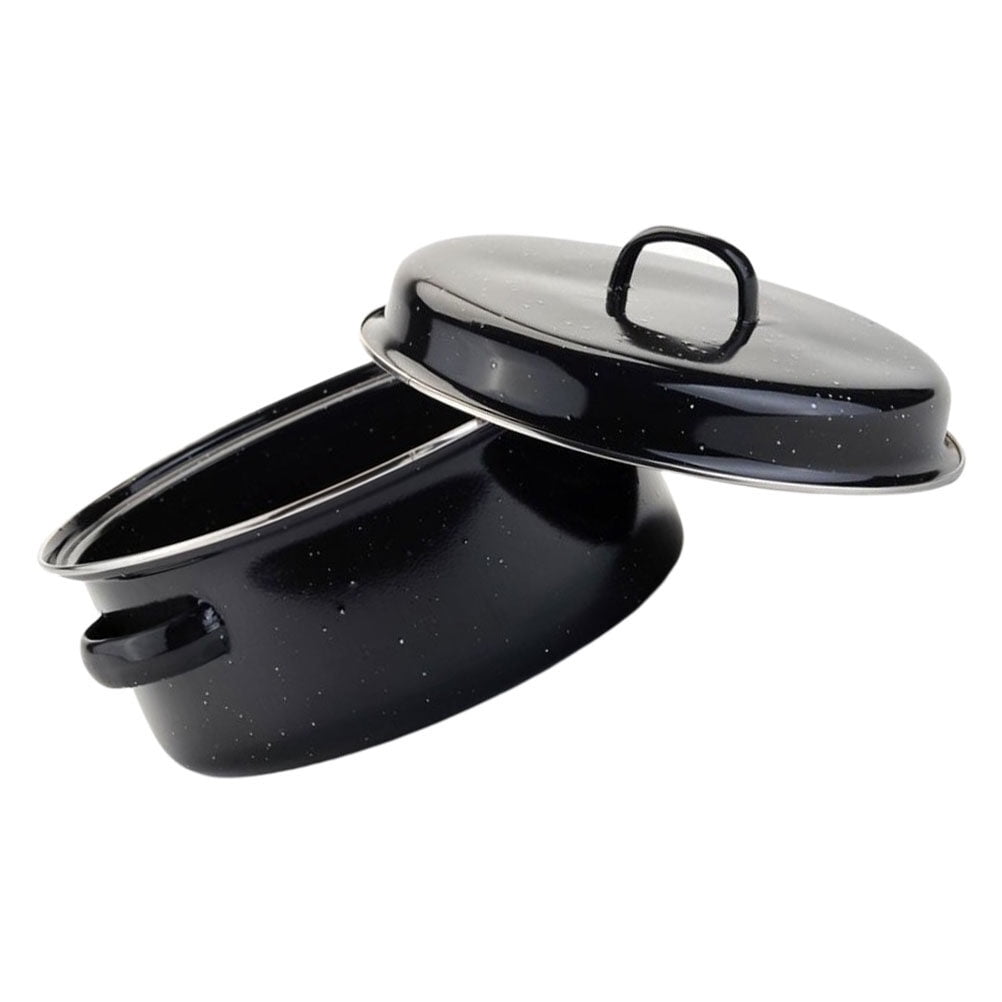PAMINGONO Round Roaster Iron Enamel 1 Set 11x11x3.9in - Walmart.com