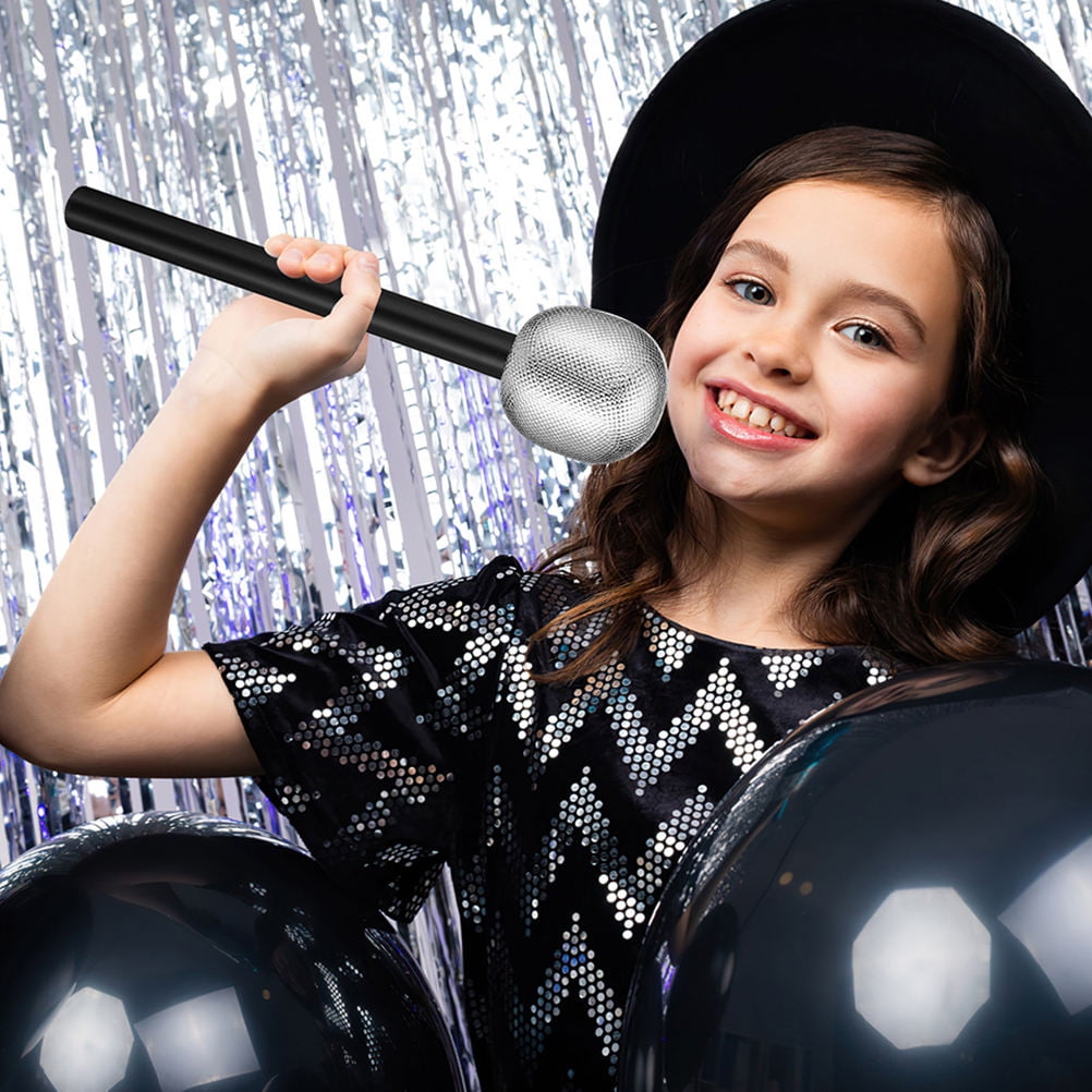 PAMINGONO Stage Props 5Pcs Microphone Silver Cylindrical for Disco ...