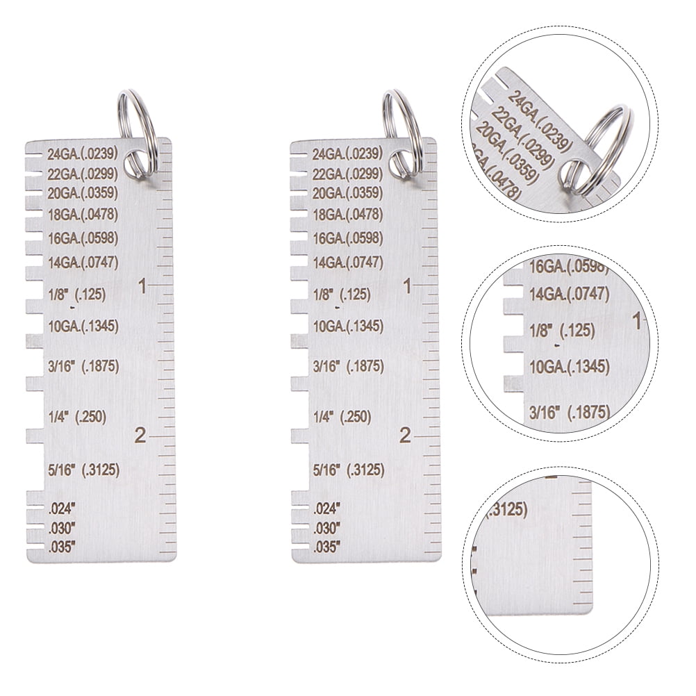 PAMINGONO Thickness Measuring Tool 2Pcs Stainless Steel Gauge for ...