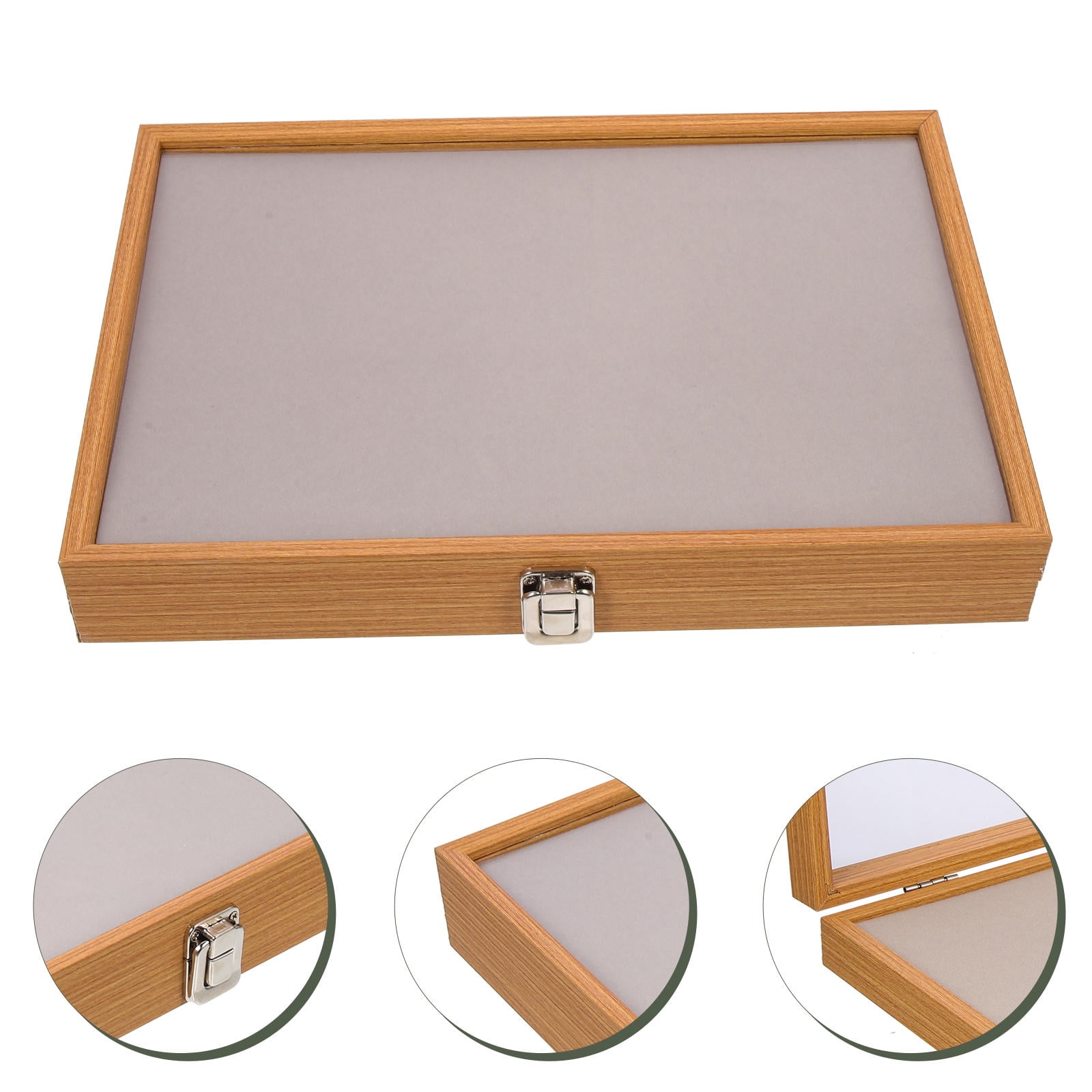 PAMINGONO Travel Friendly Pin Display Case 1Pack Transparent Wooden ...