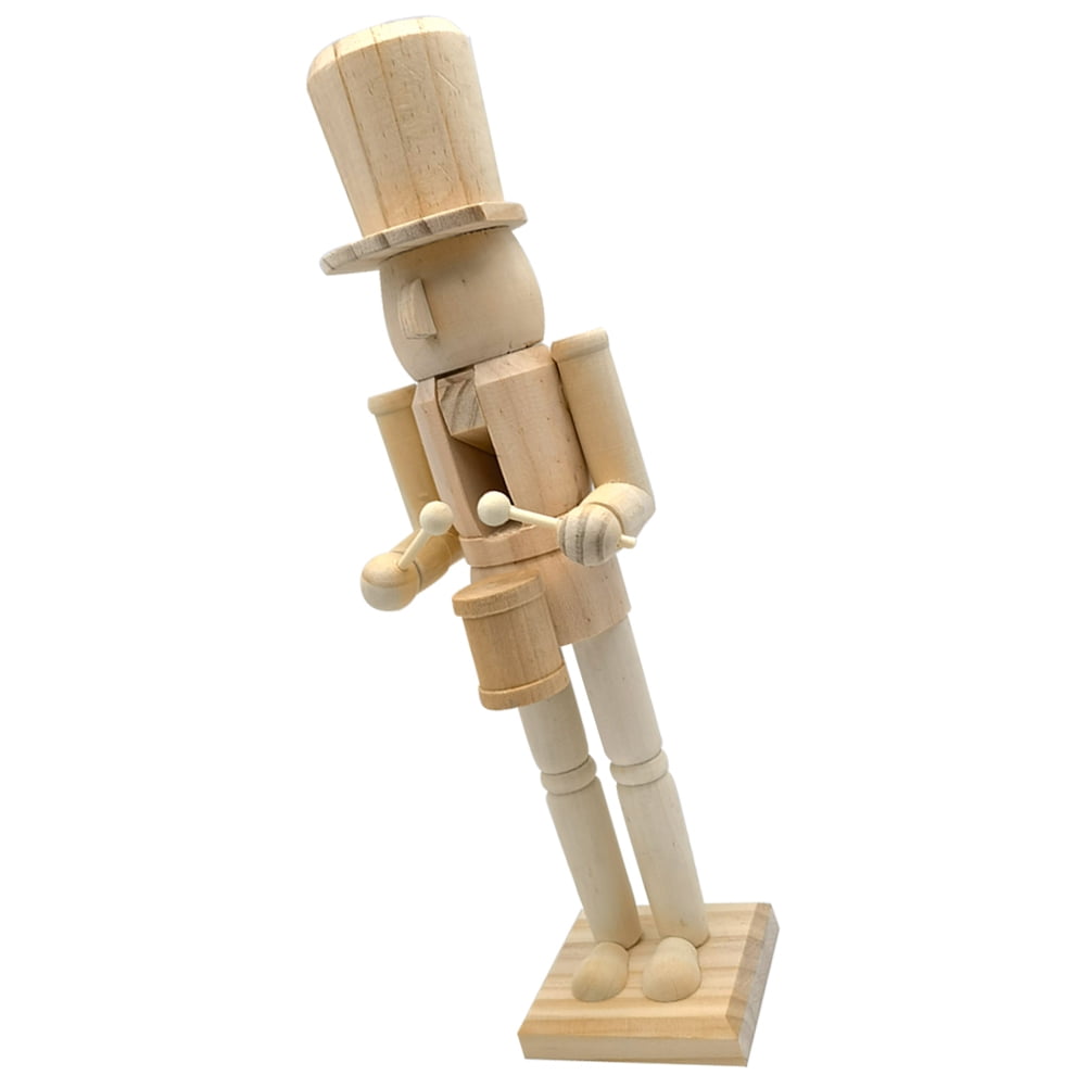 PAMINGONO Unfinished Nutcracker Statue 1Pack Classical Design Wood DIY ...