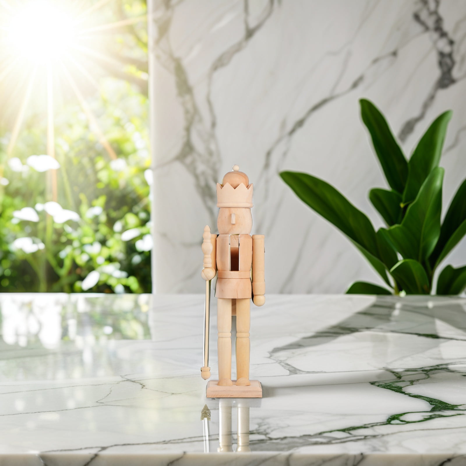 PAMINGONO Unfinished Diy Nutcracker Figurine Light Yellow Wood 1 Piece ...