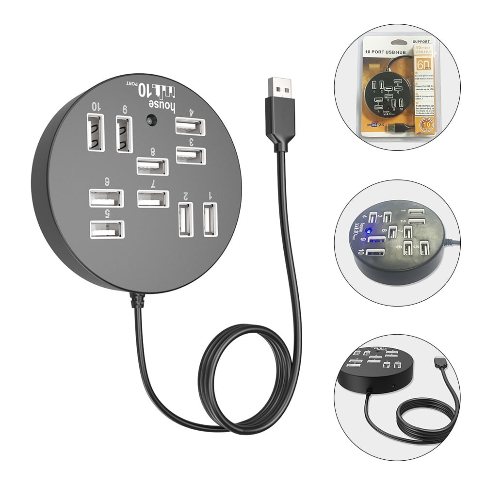 PAMINGONO Usb Additional Ports For Laptop 10-Port Hub Extender Backward ...