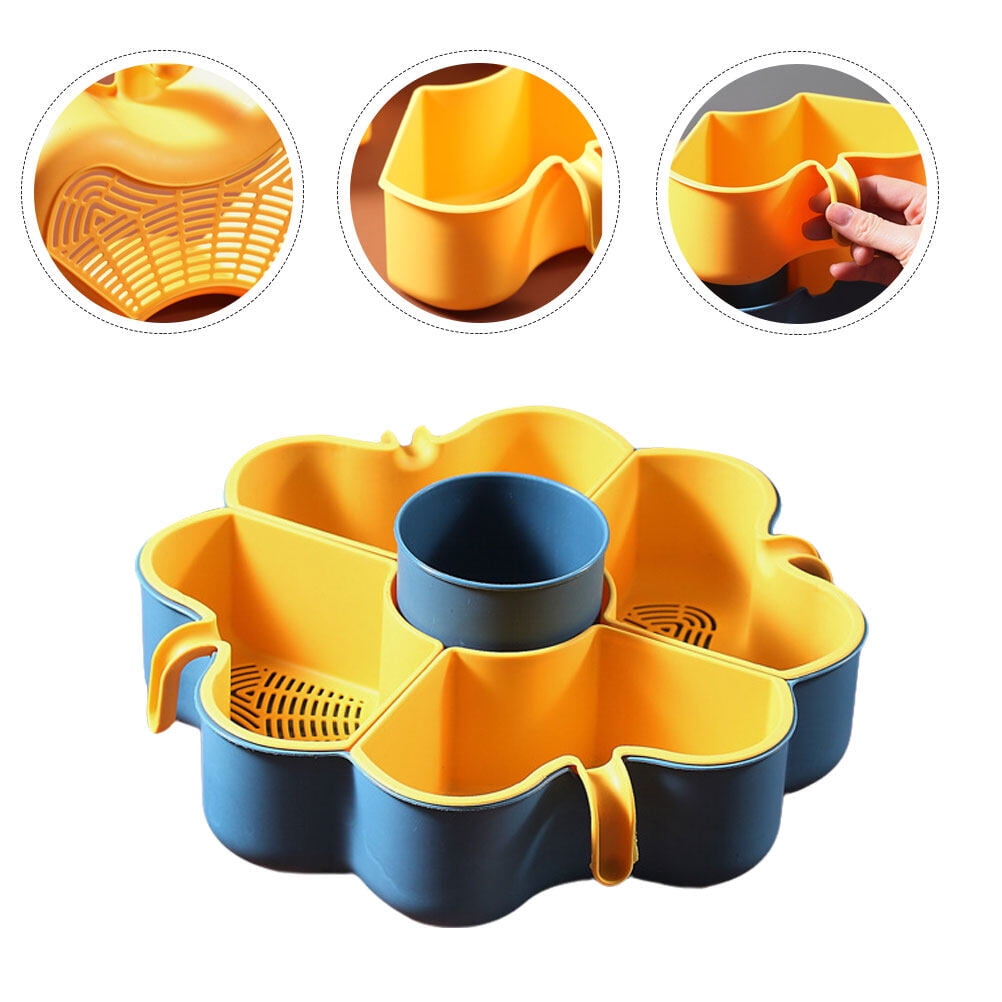 PAMINGONO Vegetable Filter Basket Store Vegetables 1Pc Plastic Yellow ...