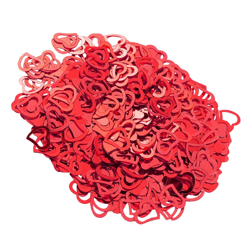 PAMINGONO Wedding Confetti 3 Packages Red Plastic Heart-Shaped for ...