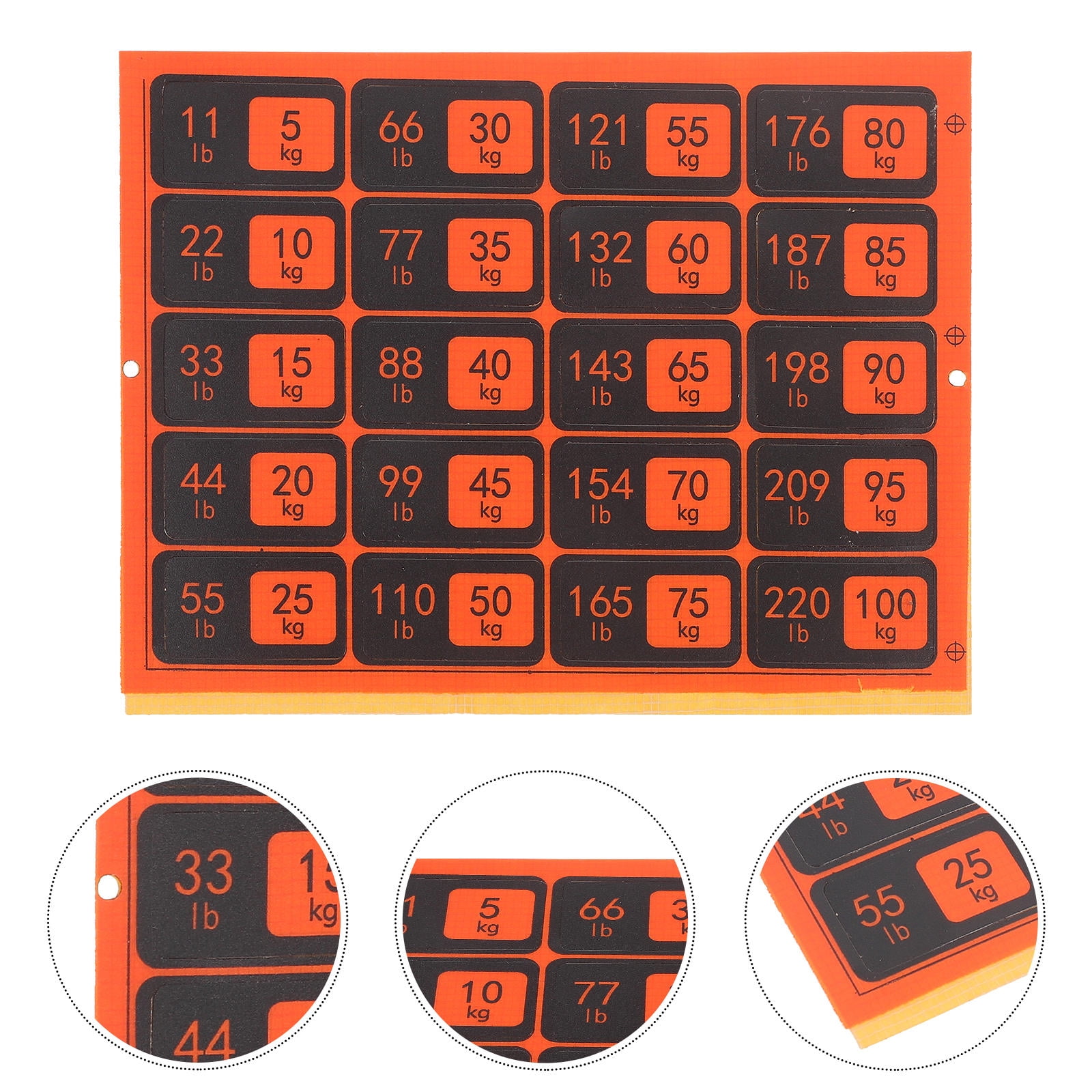 PAMINGONO Weight Stack Labels 1 Sheet Orange PVC for Gym Equipment ...