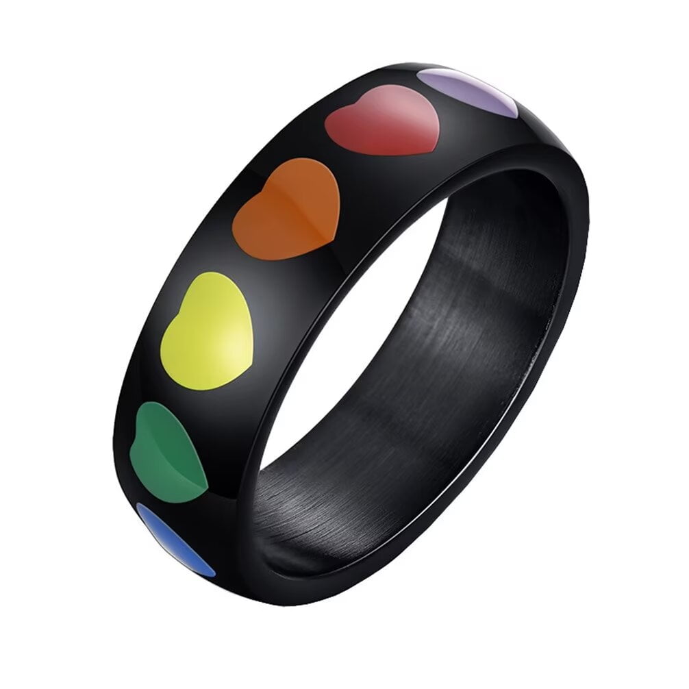 PAMTIER 6MM Unisex Gay Lesbian Pride Stainless Steel Fashion Classic ...