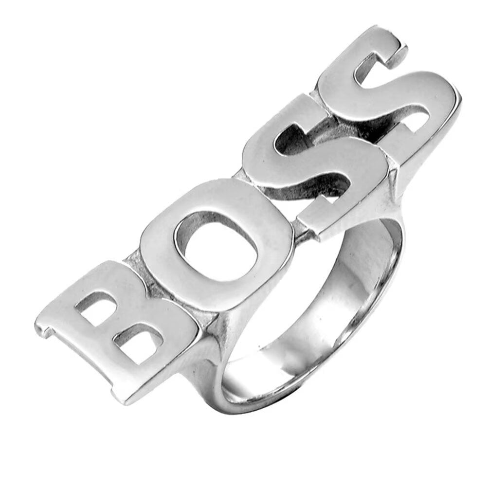 PAMTIER Men Stainless Steel Creative Personalized Punk Alphabet Biker ...