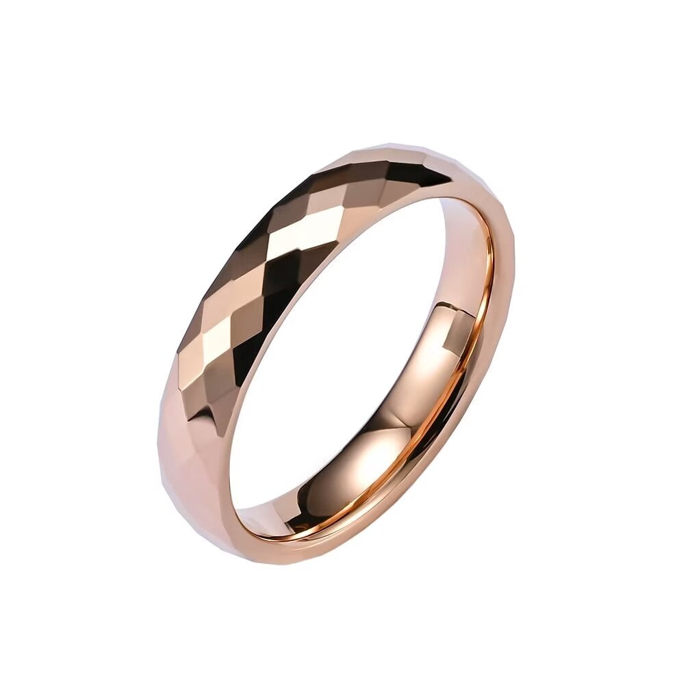 PAMTIER Men's 4mm Tungsten Steel Classic Simple Domed Rhombus Multi ...