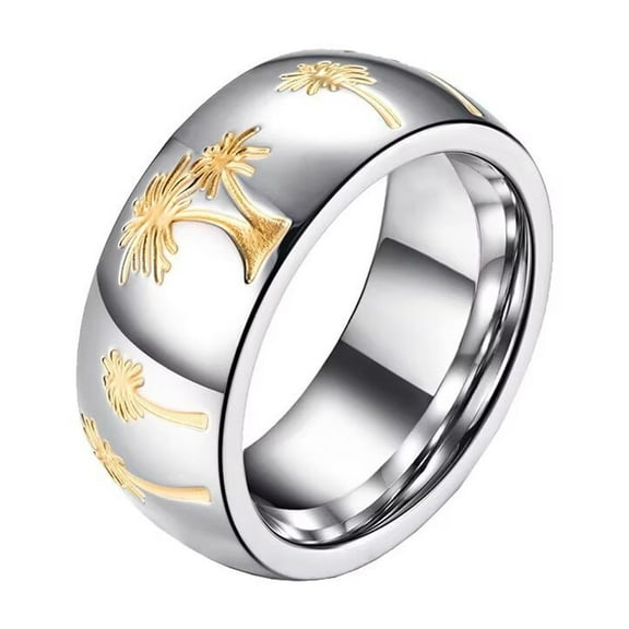 Tungsten Air Force Chief Master Sergeant 8mm Mirror Gray Polished Dome ...