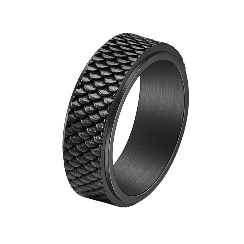 PAMTIER Men's Stainless Steel 8MM Vintage Punk Cool Dragon Pattern ...