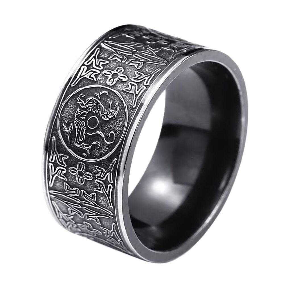 PAMTIER Men's Stainless Steel Chinese Ancient 4 Guardian Beast Dragon ...