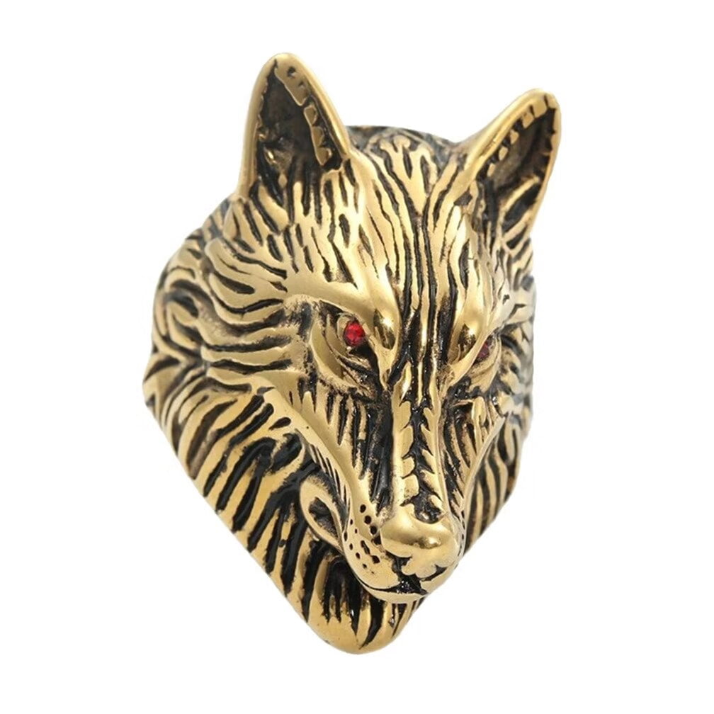 PAMTIER Men's Stainless Steel Cool Domineering Gothic Tribe Wolf Head ...