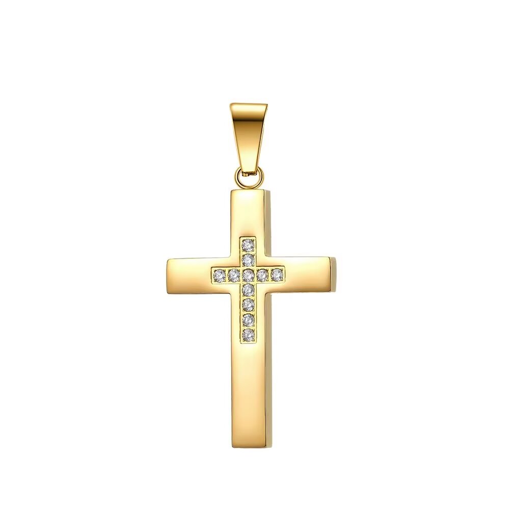 PAMTIER Men's Stainless Steel Glossy Simple Religion Belief Church ...