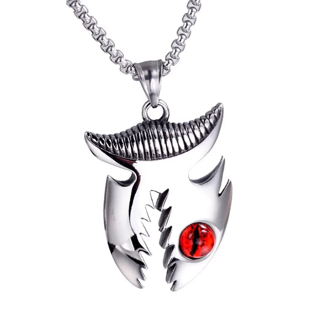 PAMTIER Men's Stainless Steel Personality Vintage Hip Hop Demon Eye Red ...