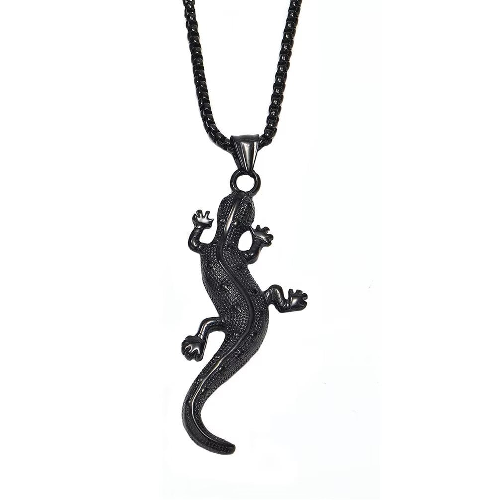 PAMTIER Men's Stainless Steel Retro Personality Punk Animal Lizard ...