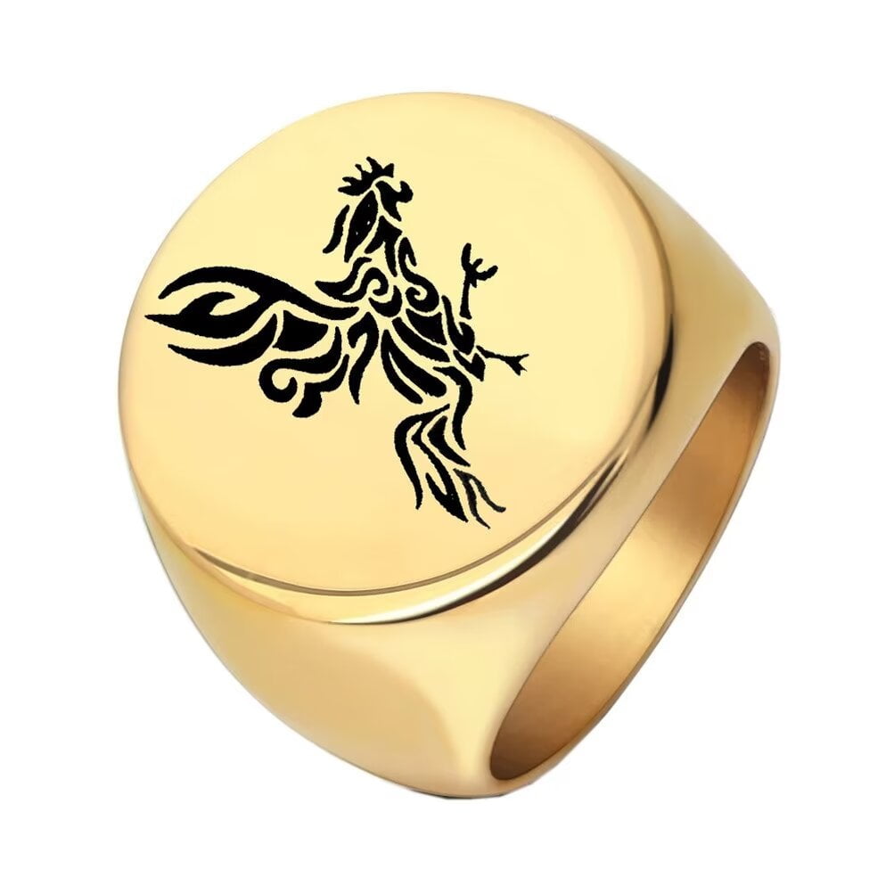 PAMTIER Men's Stainless Steel Simple High Polished Round Chinese Zodiac ...