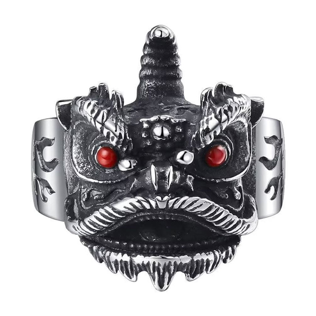 PAMTIER Men's Stainless Steel Vintage Domineering Cool Bloody Red ...